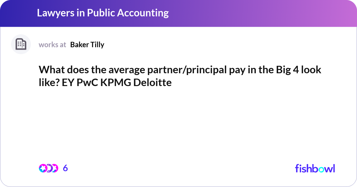 What does the average partner/principal pay in the... | Fishbowl