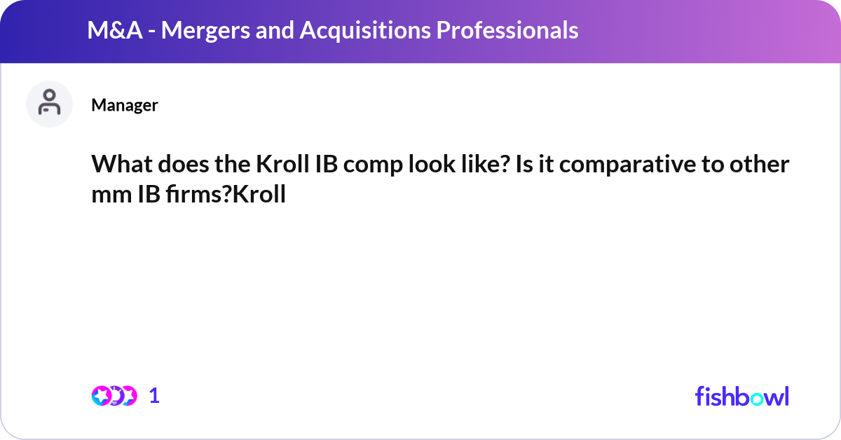 What does the Kroll IB comp look like? Is it compa... | Fishbowl