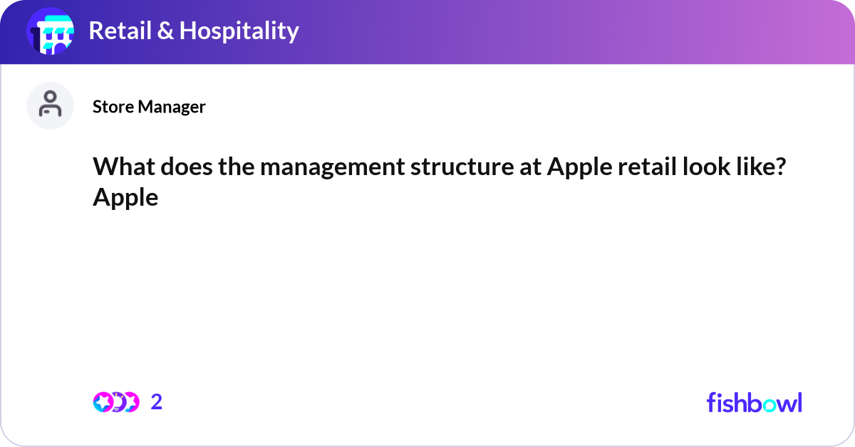 What does the management structure at Apple retail... | Fishbowl