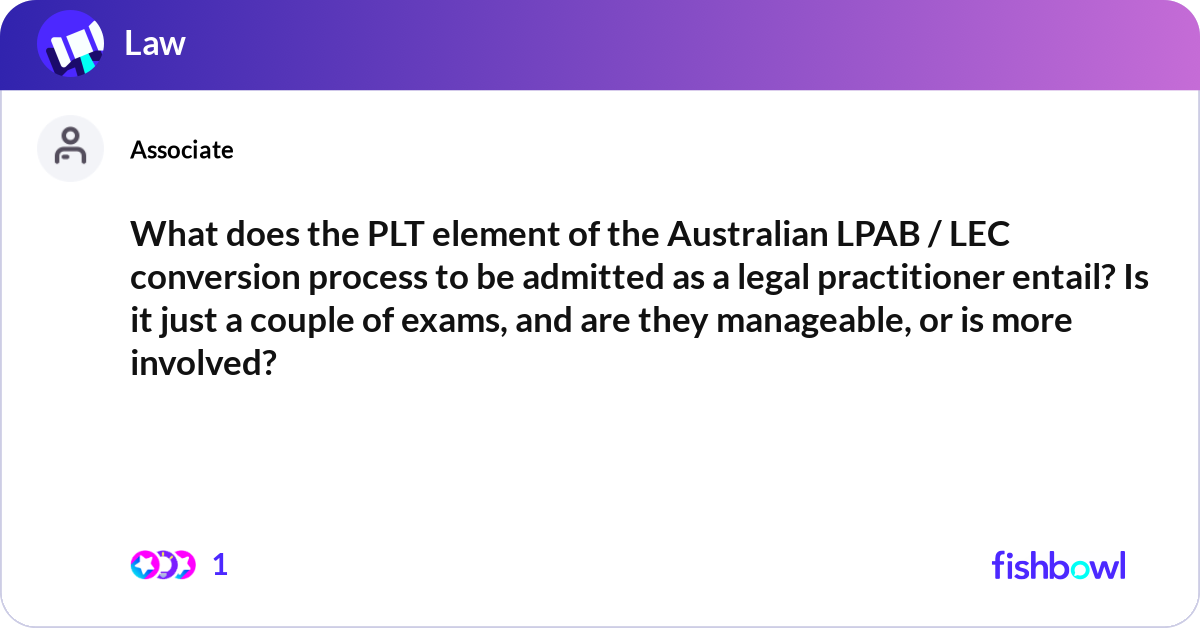 What does the PLT element of the Australian LPAB /... | Fishbowl