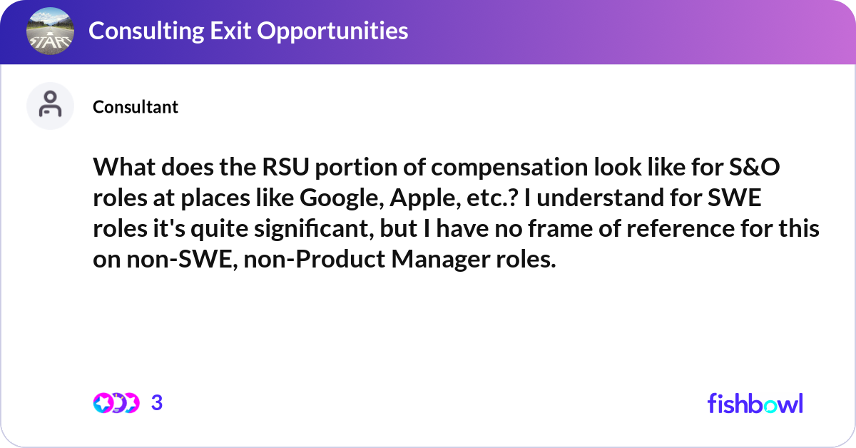 What does the RSU portion of compensation look lik... | Fishbowl