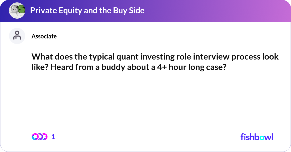 What does the typical quant investing role intervi... | Fishbowl