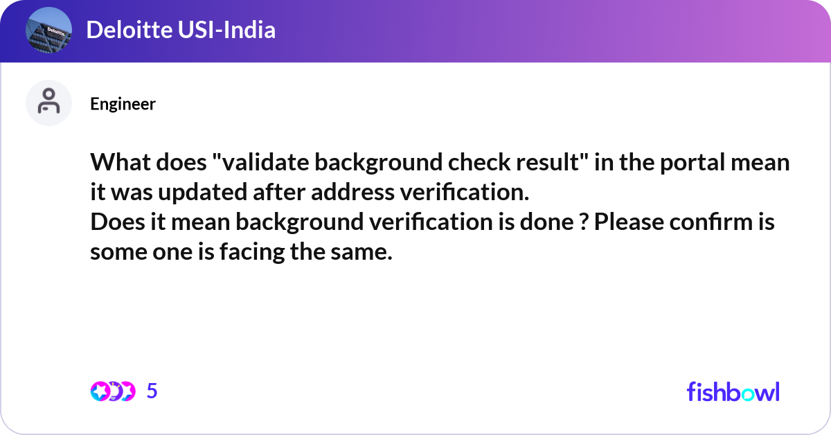 What does "validate background check result" in th... | Fishbowl