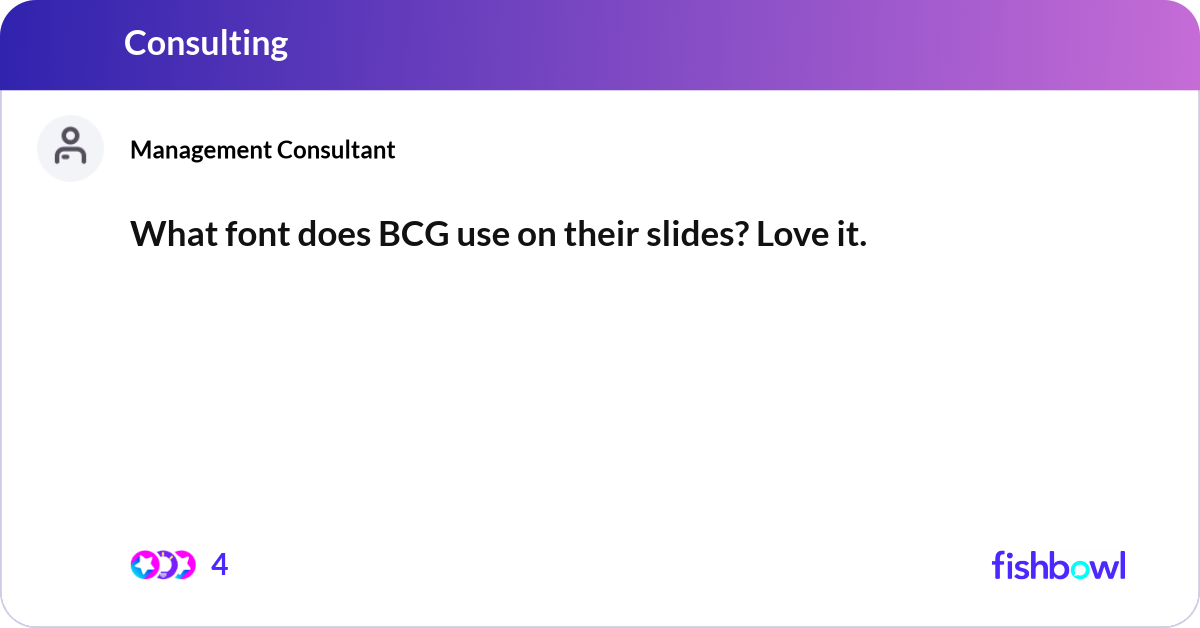 What font does BCG use on their slides? Love it. | Fishbowl