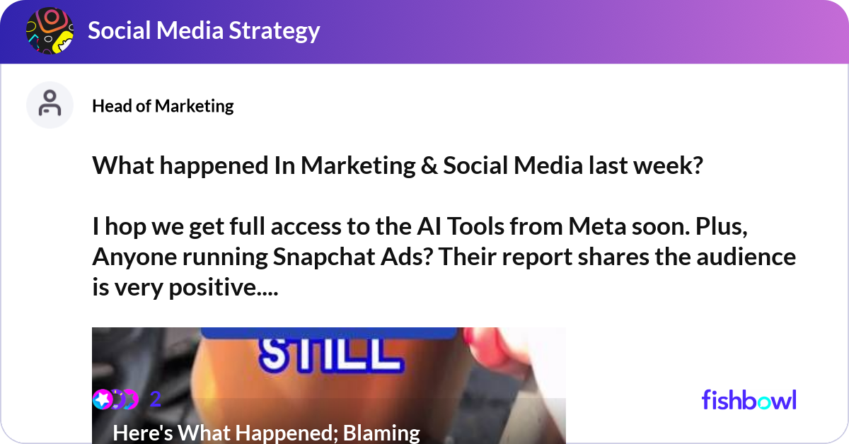 What happened In Marketing & Social Media last wee... | Fishbowl