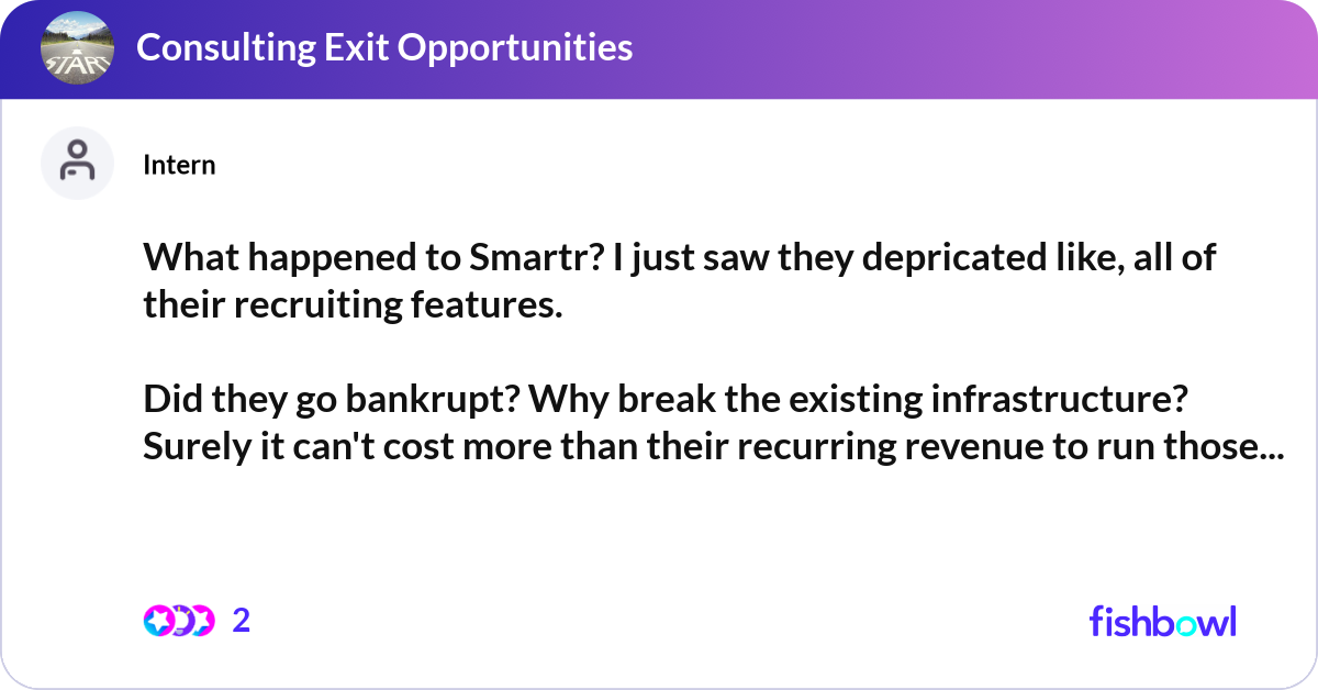 What happened to Smartr? I just saw they depricate... | Fishbowl