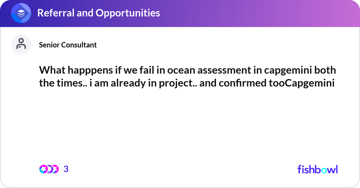 What happpens if we fail in ocean assessment in ca... | Fishbowl