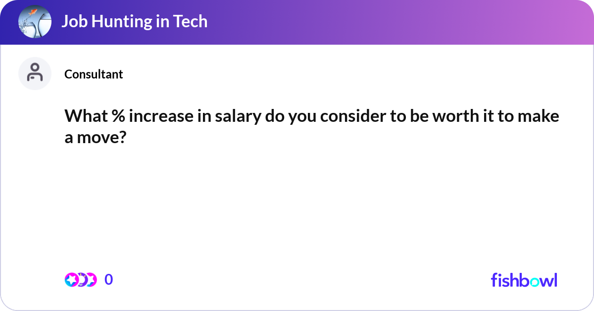 What % increase in salary do you consider to be wo... | Fishbowl