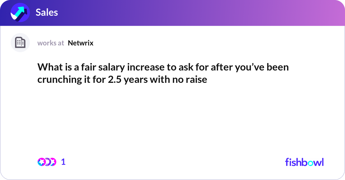 What is a fair salary increase to ask for after yo... | Fishbowl