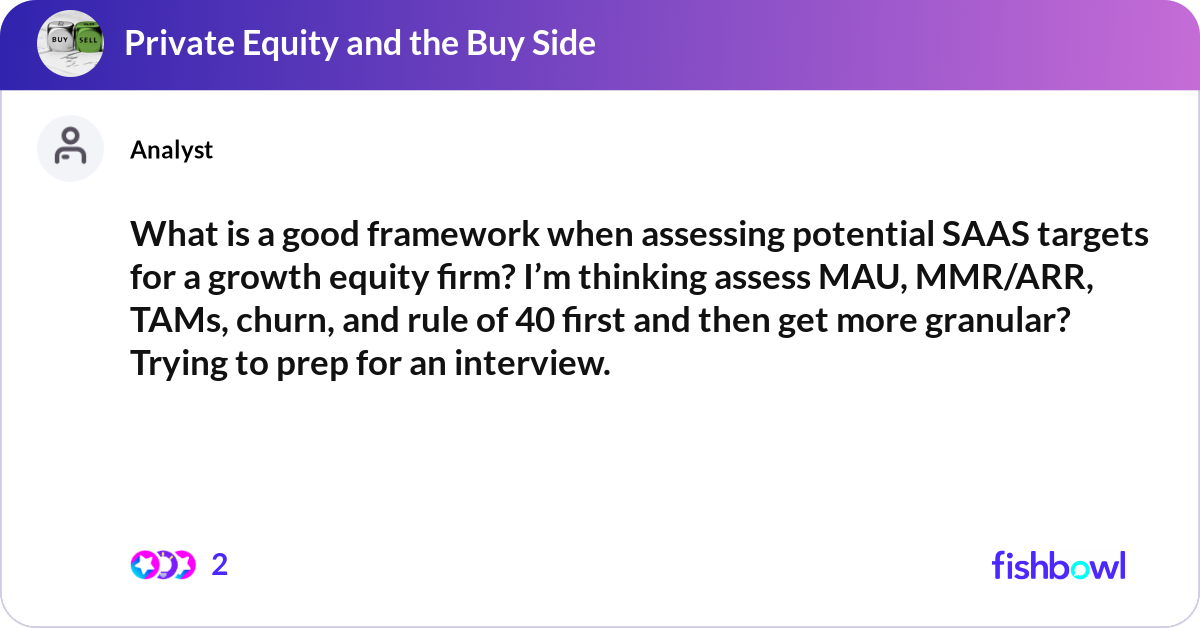 What is a good framework when assessing potential ... | Fishbowl