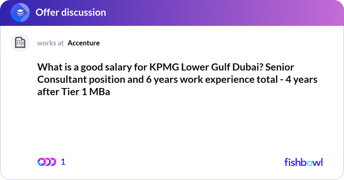 What is a good salary for KPMG Lower Gulf Dubai? S... | Fishbowl