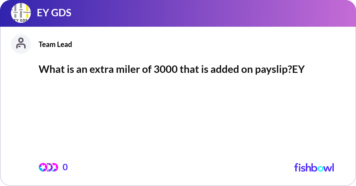 What is an extra miler of 3000 that is added on pa... | Fishbowl