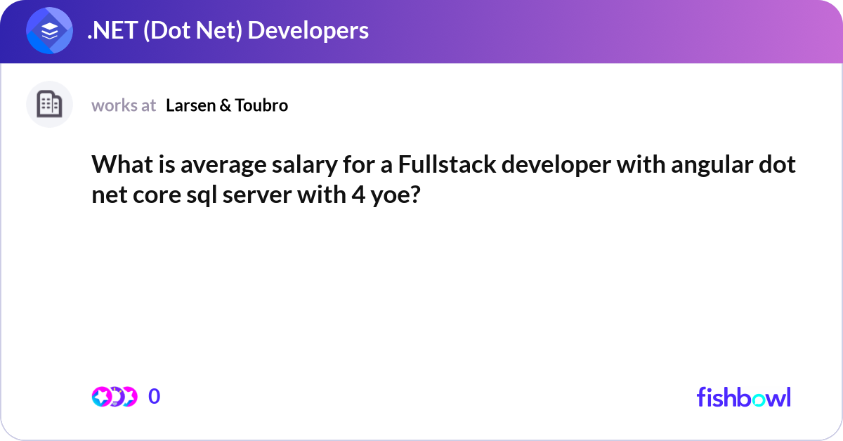 What is average salary for a Fullstack developer w... | Fishbowl