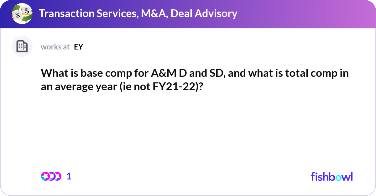 What is base comp for A&M D and SD, and what is to... | Fishbowl