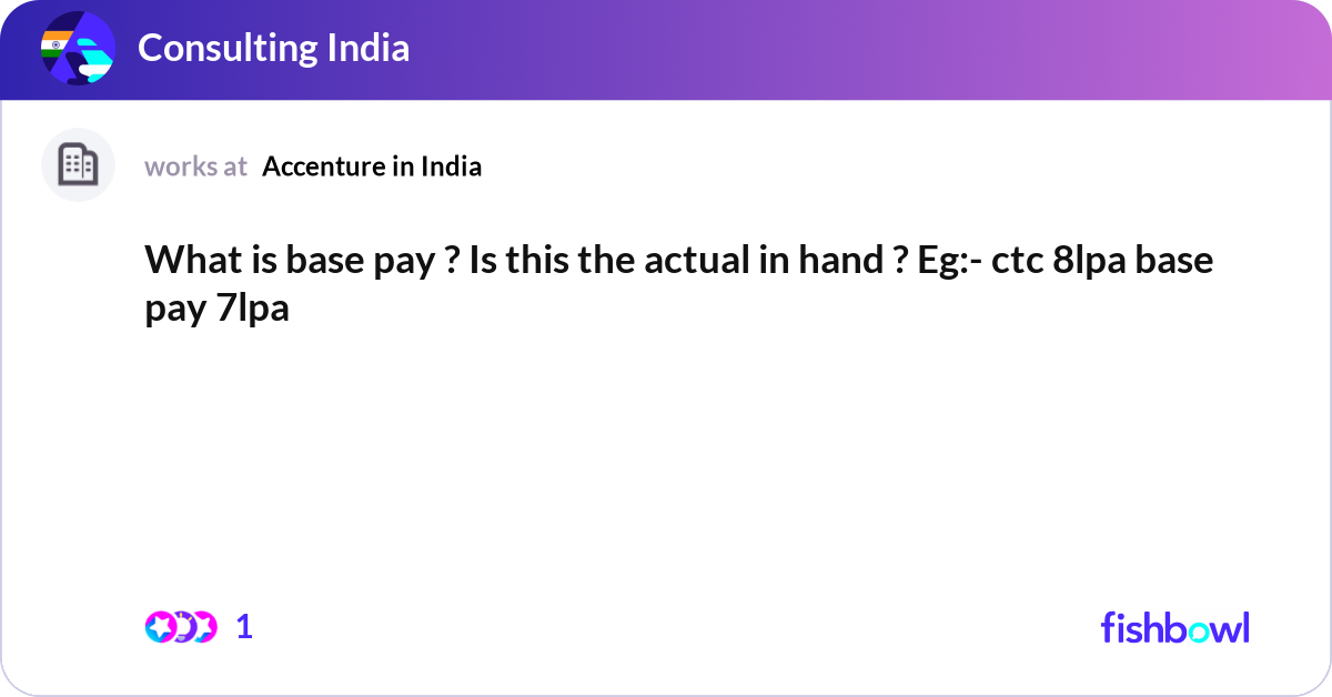 What is base pay ? Is this the actual in hand ? Eg... | Fishbowl