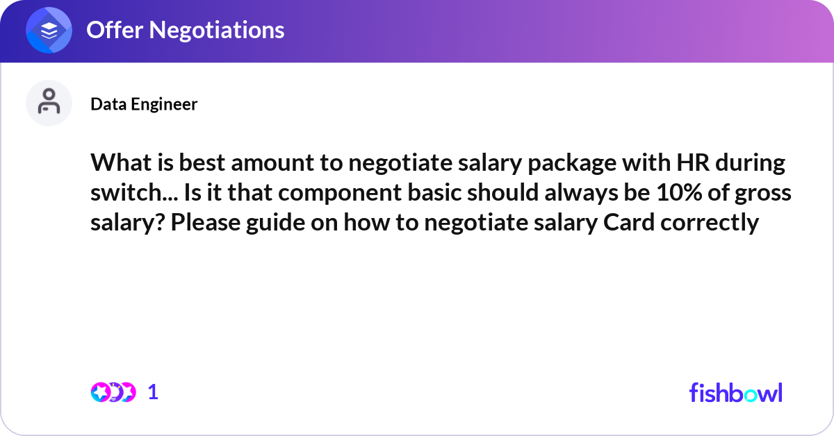 What is best amount to negotiate salary package wi... | Fishbowl