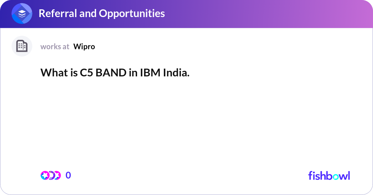 What is C5 BAND in IBM India. | Fishbowl