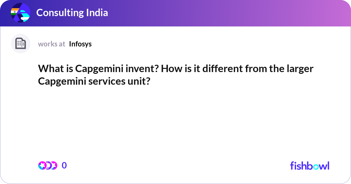 What is Capgemini invent? How is it different from... | Fishbowl