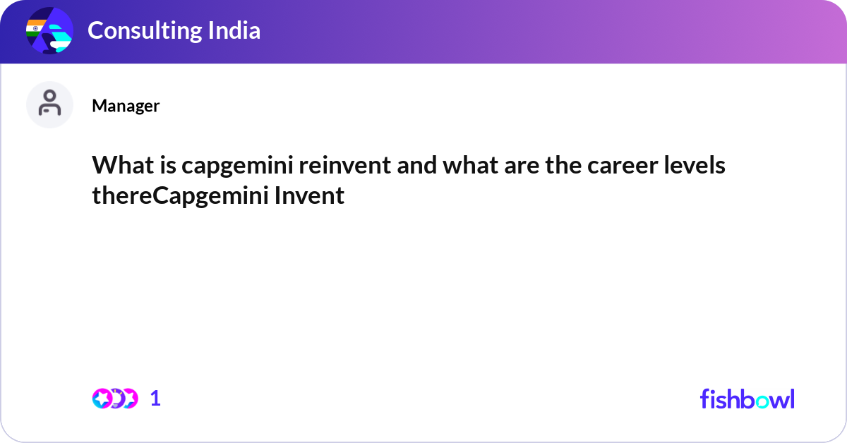What is capgemini reinvent and what are the career... | Fishbowl
