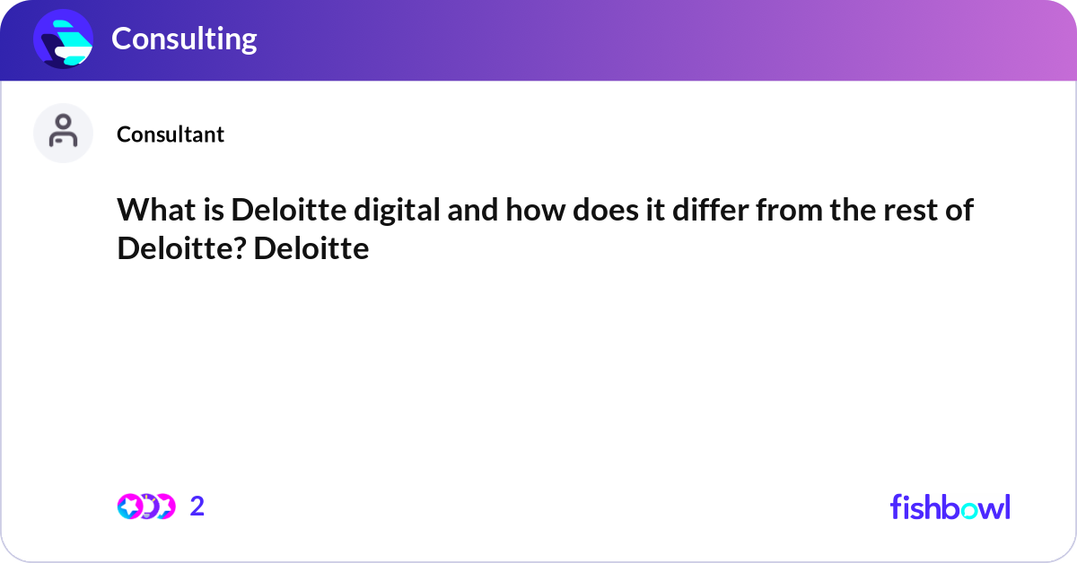 What is Deloitte digital and how does it differ fr... | Fishbowl