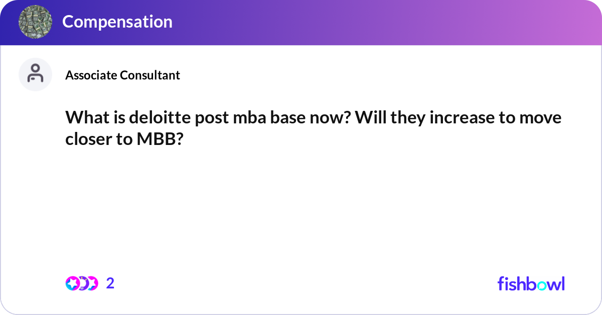 What is deloitte post mba base now? Will they incr... | Fishbowl