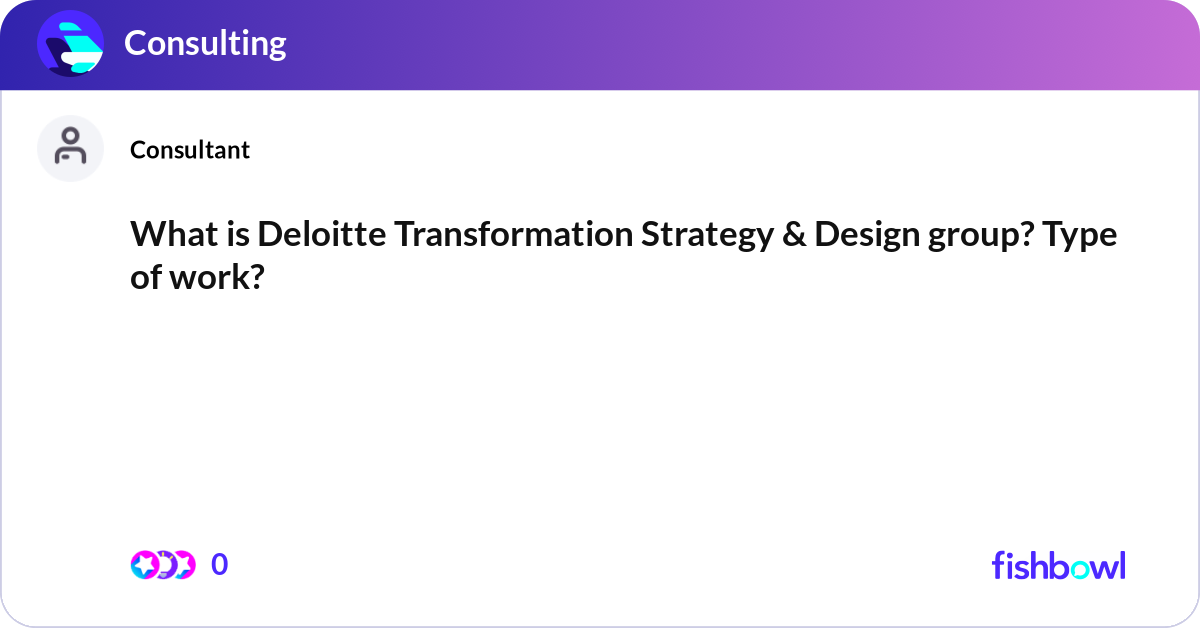 What is Deloitte Transformation Strategy & Design ... | Fishbowl
