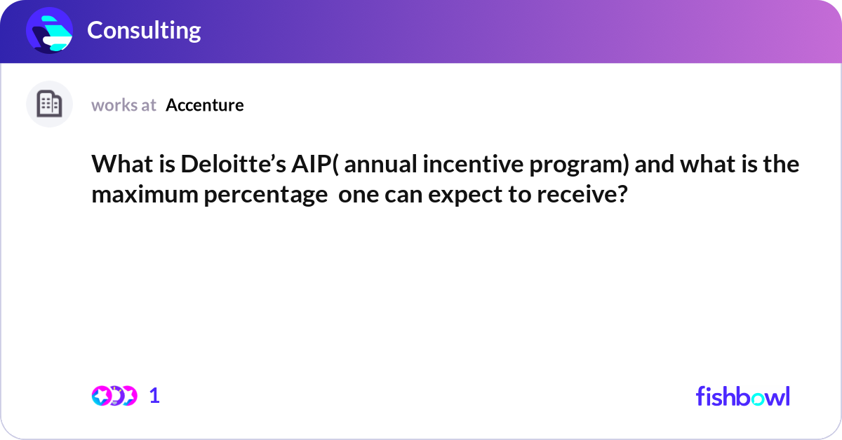 What is Deloitte’s AIP( annual incentive program) ... | Fishbowl