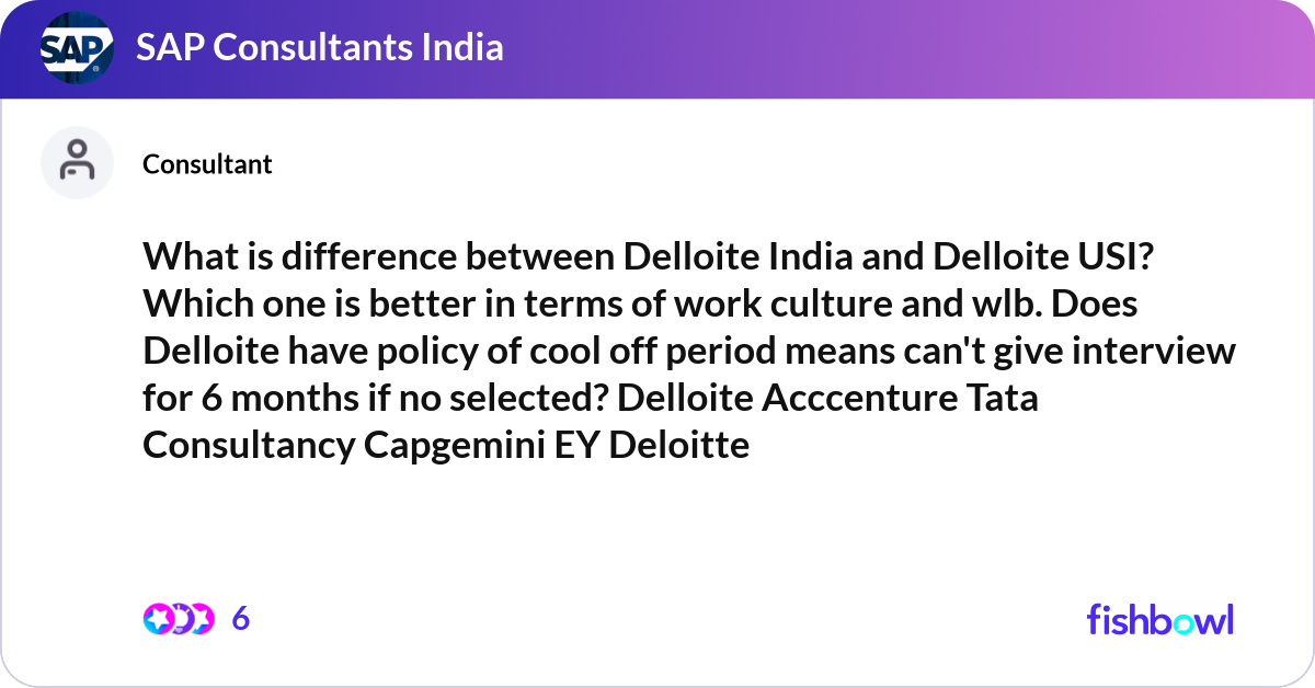 What is difference between Delloite India and Dell... | Fishbowl
