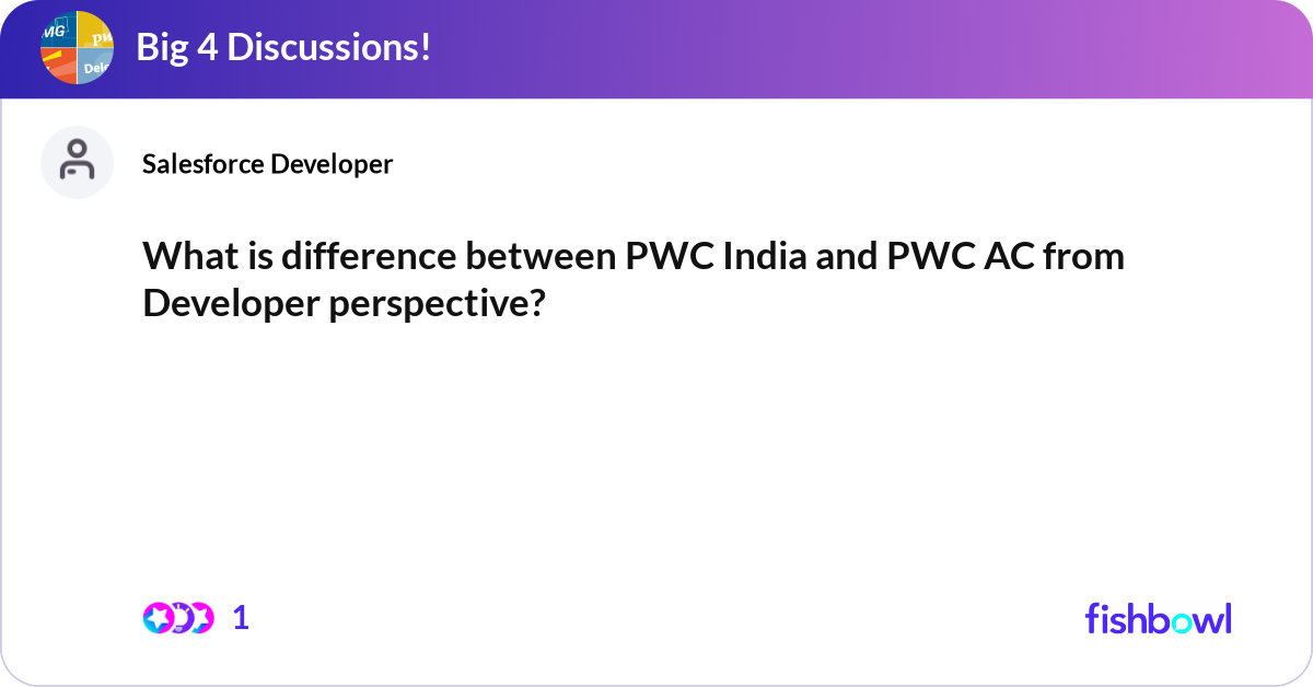 What is difference between PWC India and PWC AC fr... | Fishbowl