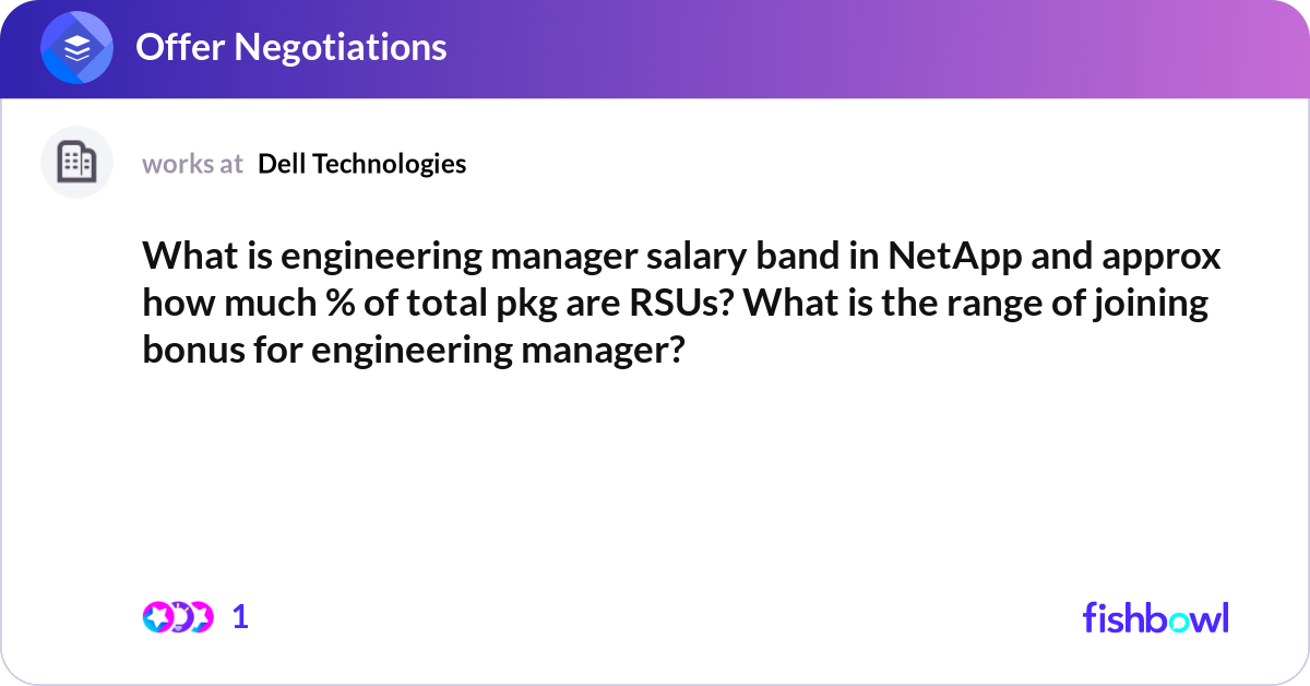 What is engineering manager salary band in NetApp ... | Fishbowl