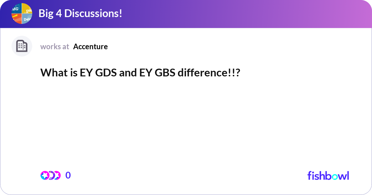 What is EY GDS and EY GBS difference!!? | Fishbowl
