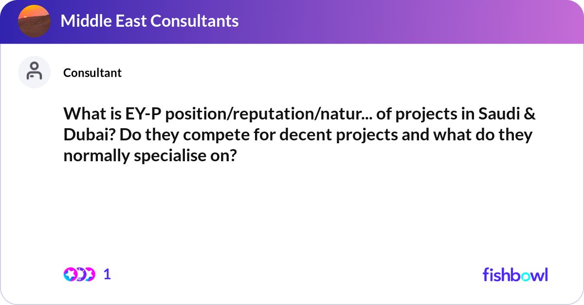 What is EY-P position/reputation/nature of project... | Fishbowl
