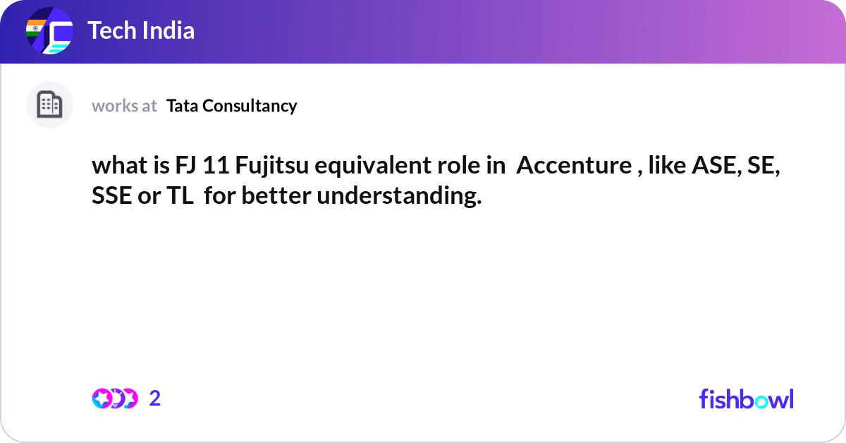 what is FJ 11 Fujitsu equivalent role in Accentur... | Fishbowl