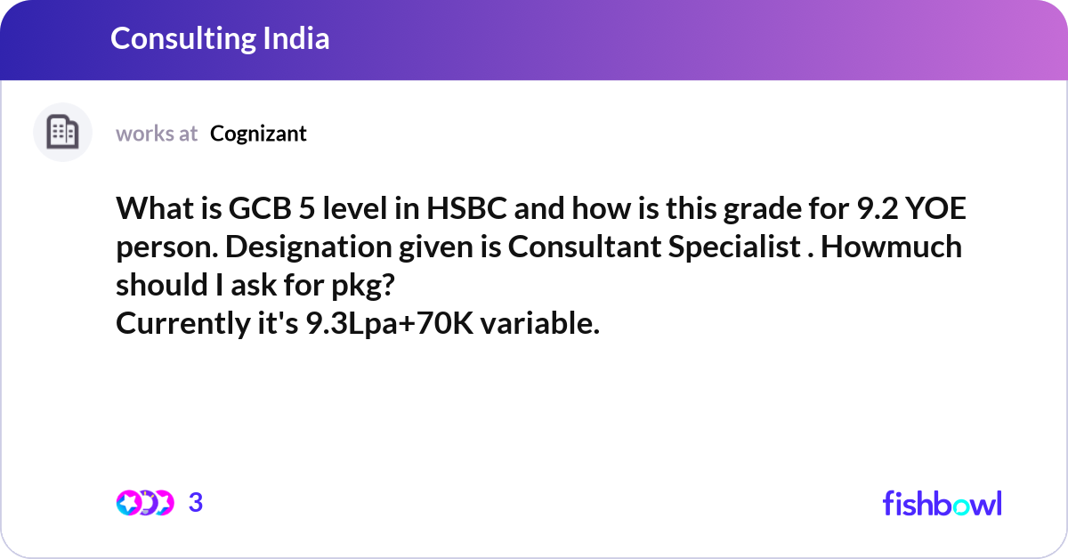 What is GCB 5 level in HSBC and how is this grade ... | Fishbowl