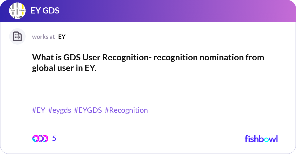 What is GDS User Recognition- recognition nominati... | Fishbowl