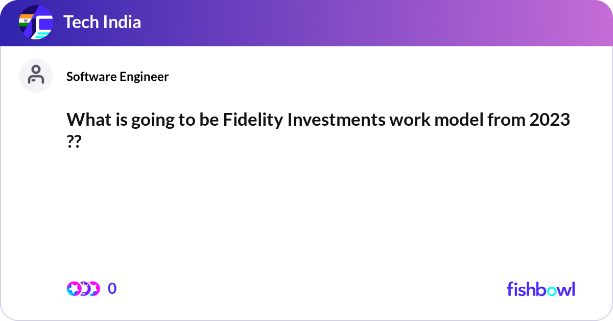 What is going to be Fidelity Investments work mode... | Fishbowl