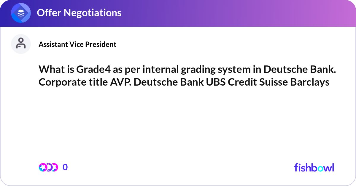 What is Grade4 as per internal grading system in D... | Fishbowl