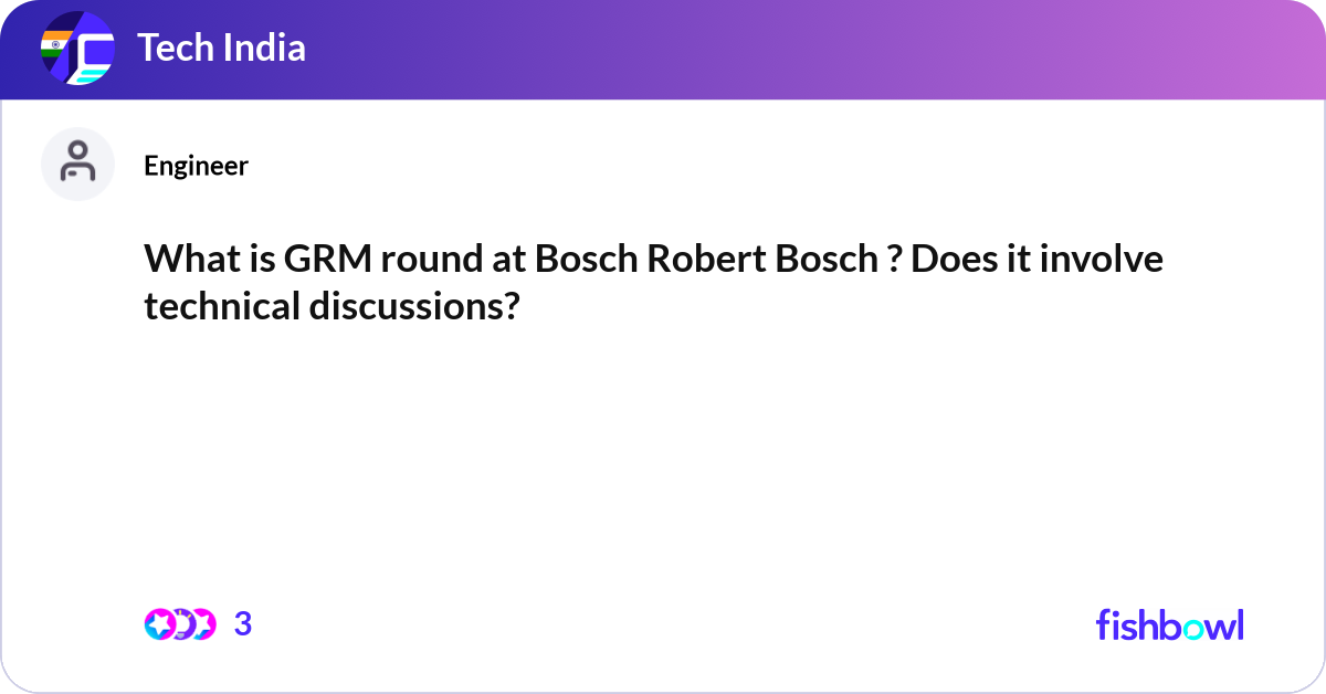 What is GRM round at Bosch Robert Bosch ? Does it ... | Fishbowl