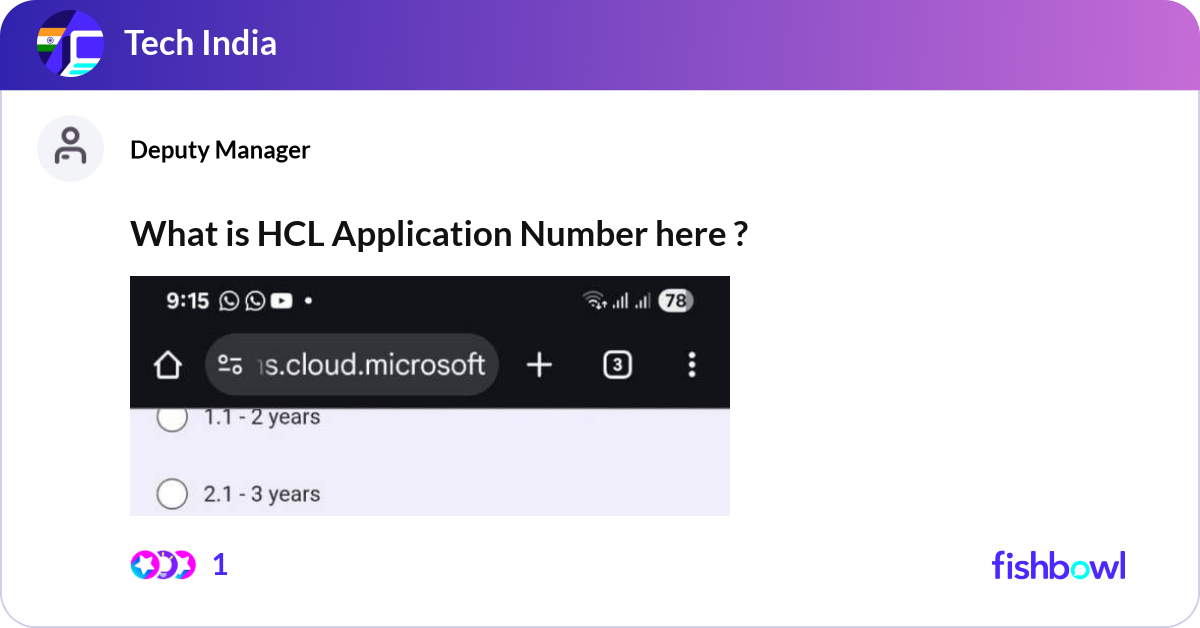 What is HCL Application Number here ? | Fishbowl