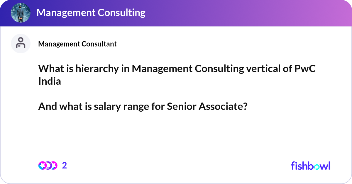 What is hierarchy in Management Consulting vertica... | Fishbowl