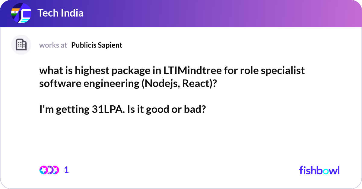 what is highest package in LTIMindtree for role sp... | Fishbowl