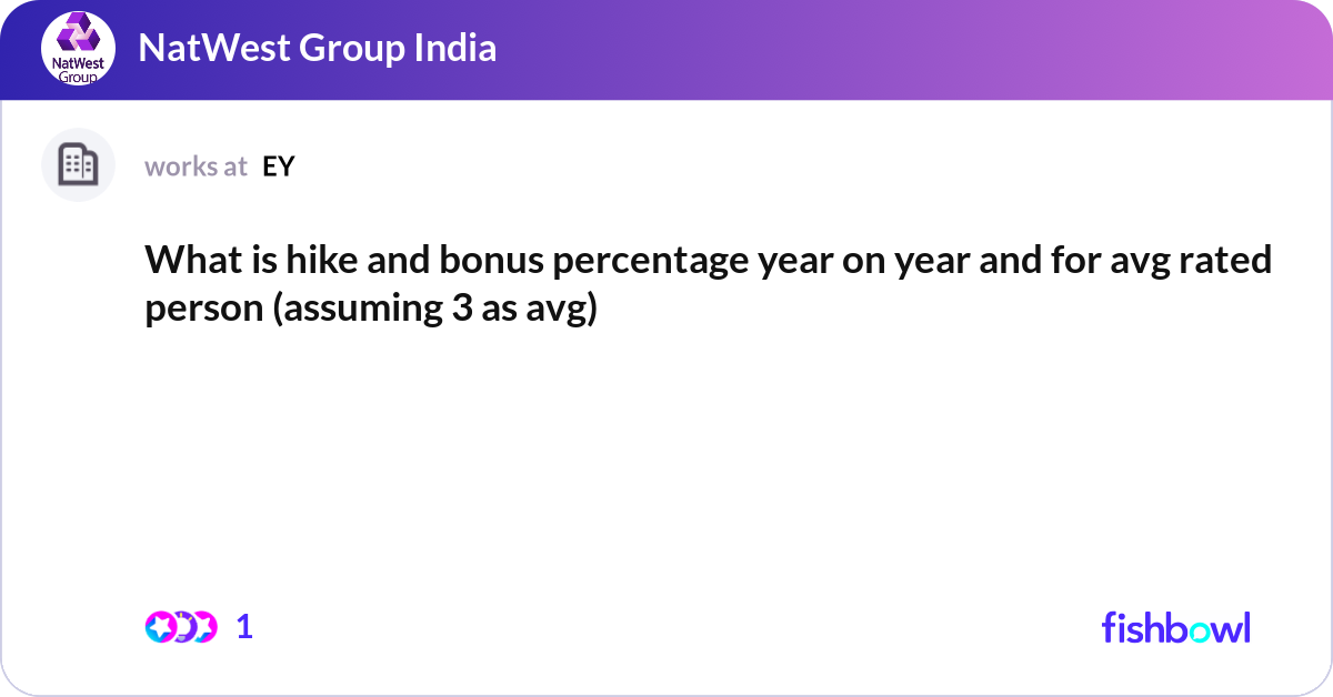 What is hike and bonus percentage year on year and... | Fishbowl