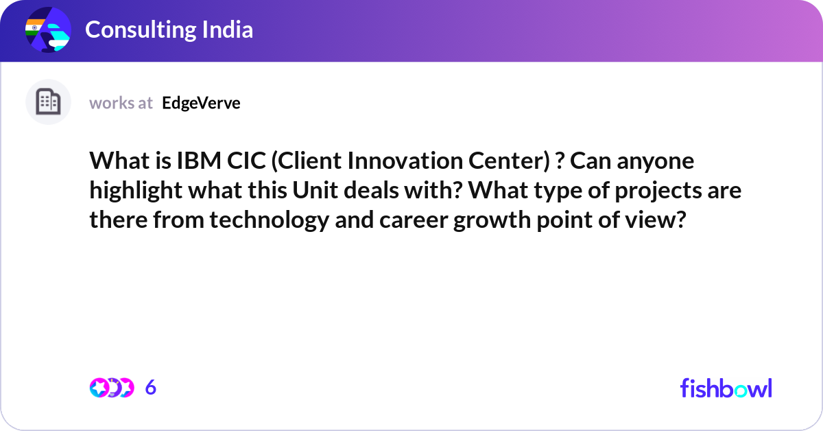 What is IBM CIC (Client Innovation Center) ? Can a... | Fishbowl