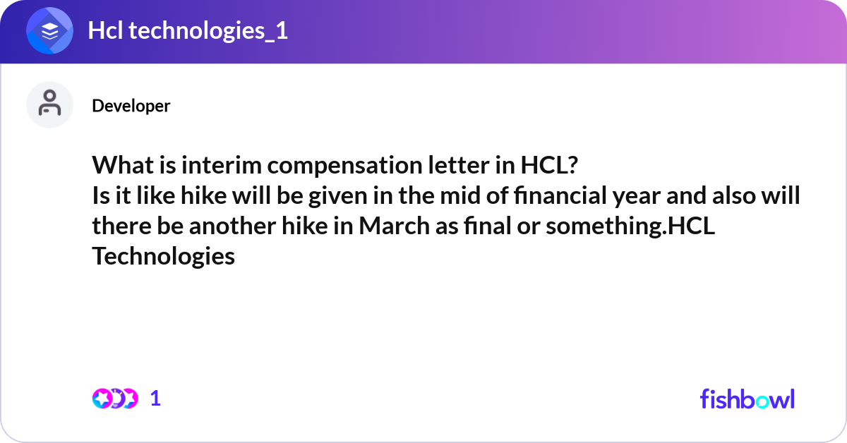 What is interim compensation letter in HCL? Is it ... | Fishbowl