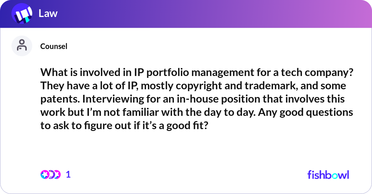 What is involved in IP portfolio management for a ... | Fishbowl