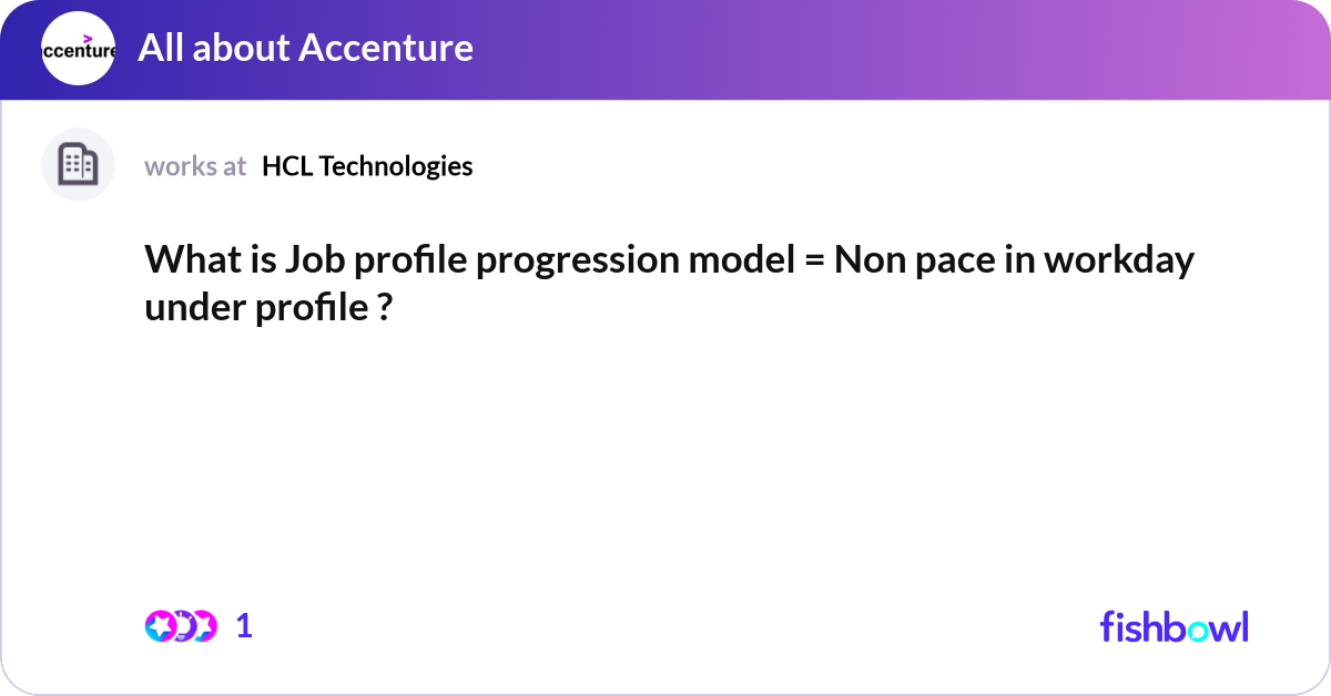What is Job profile progression model = Non pace i... | Fishbowl
