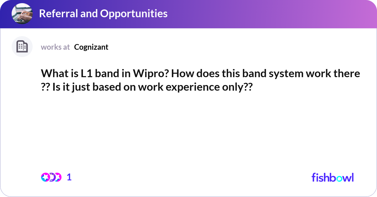 What is L1 band in Wipro? How does this band syste... | Fishbowl