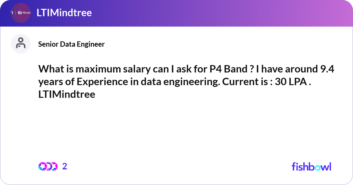 What is maximum salary can I ask for P4 Band ? I h... | Fishbowl