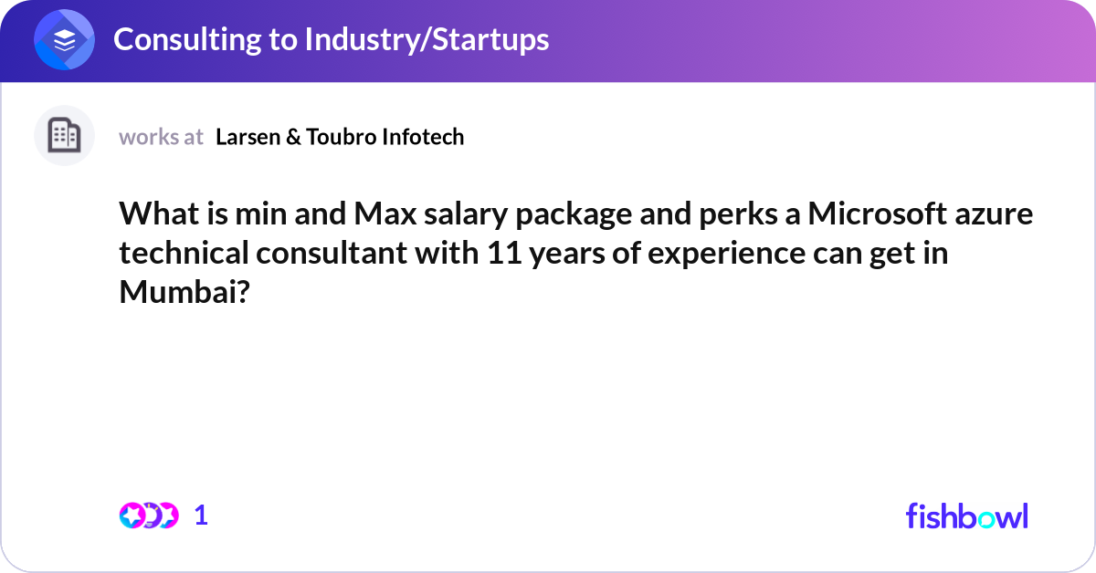 What is min and Max salary package and perks a Mic... | Fishbowl