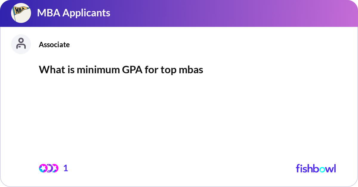 What is minimum GPA for top mbas | Fishbowl